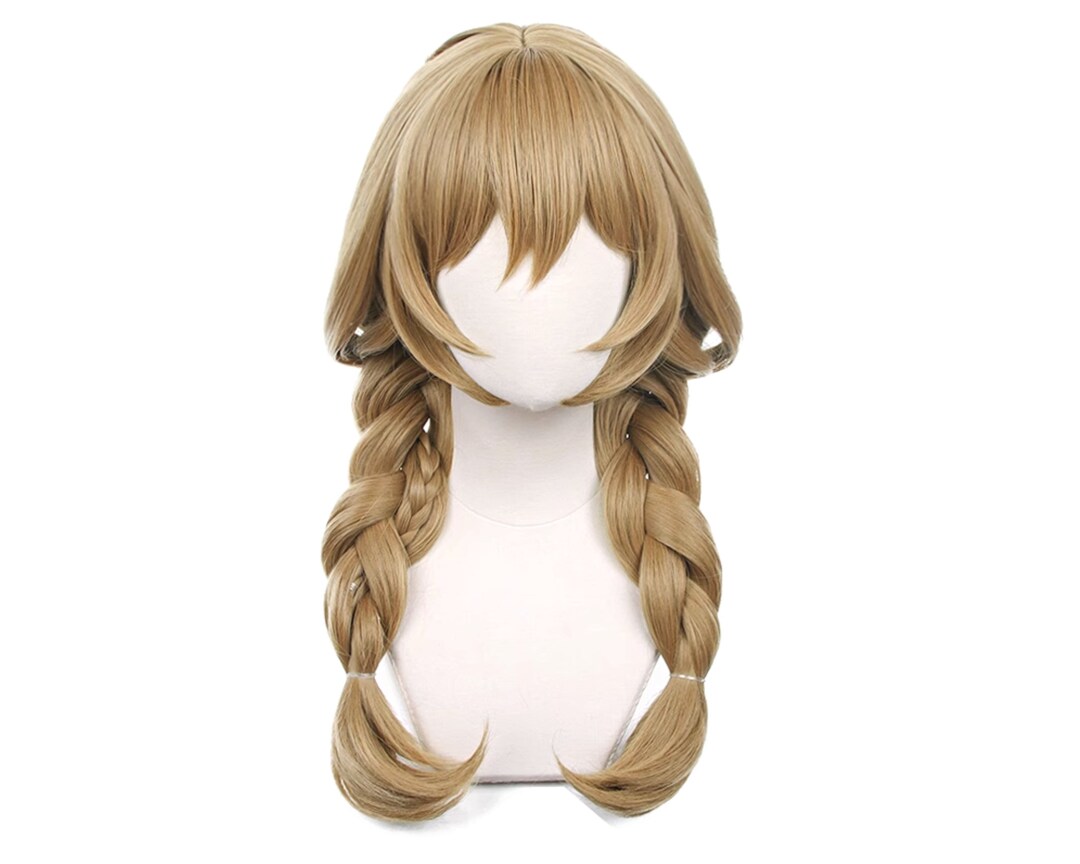 Genshin Impact Lisa Cosplay Wig, Brown Long Wig With Braided Pigtails ...
