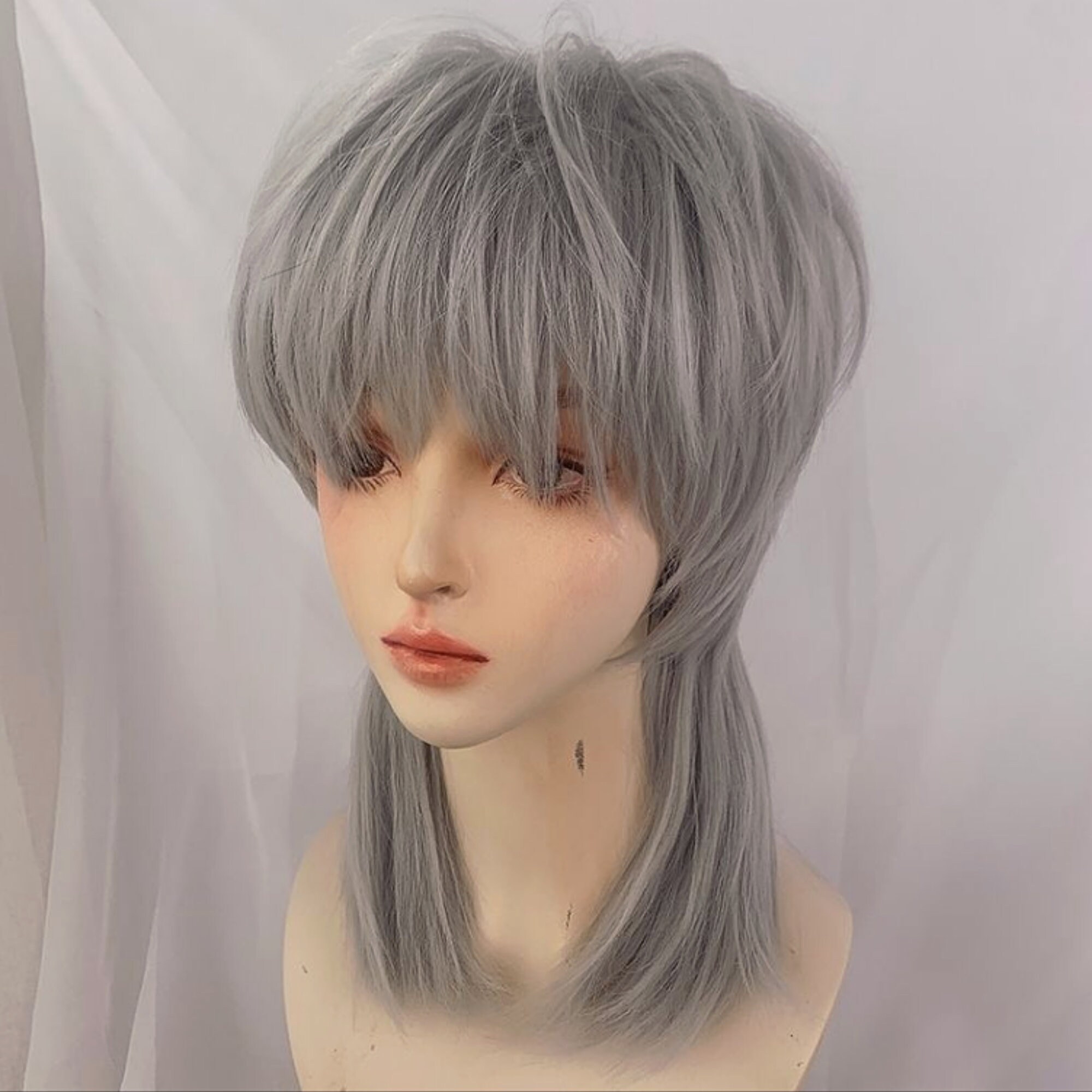 Unisex Sliver Gold Mullet Wig Men's Wig Layered Fringe - Etsy