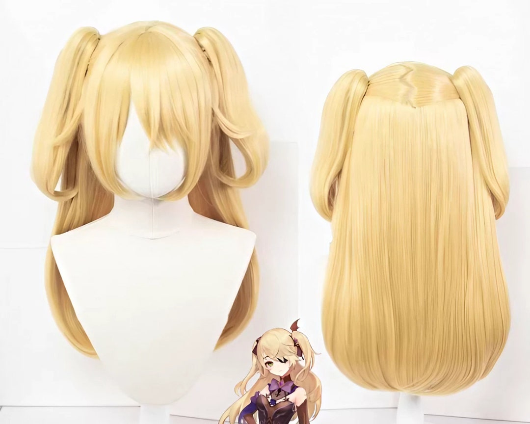 Genshin Impact Fischl Cosplay Wig, Blonde Wig With Tiger Clip, Long ...