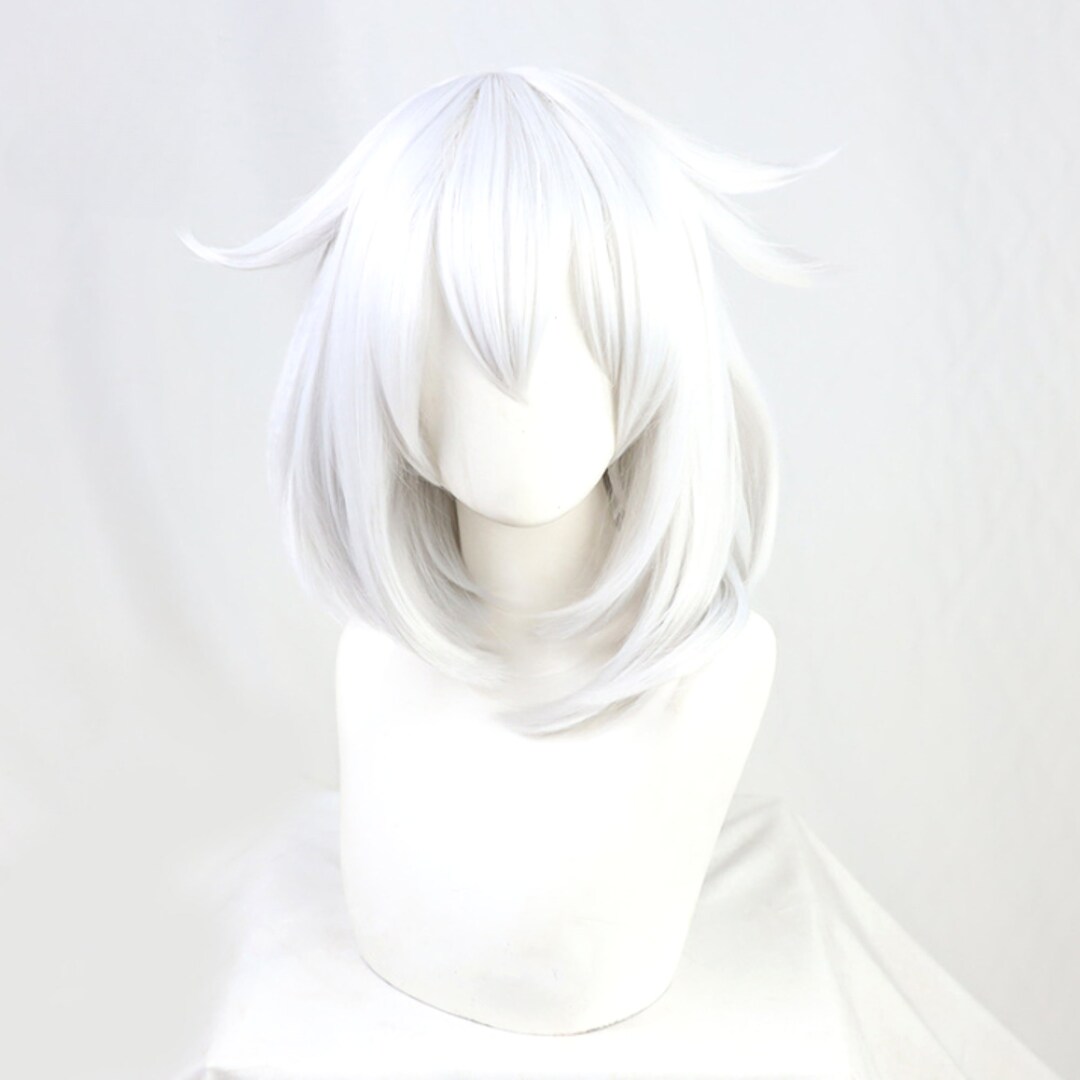 Genshin Impact Paimon Cosplay Wig, White Short Wig, Perfect for ...