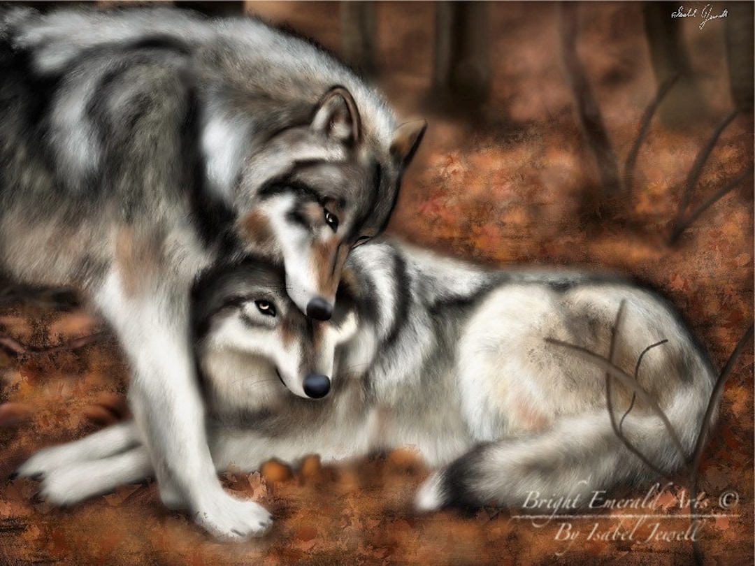 Wolves loyalty Canadian Artist Canvas-mounted Print by Bright Emerald ...