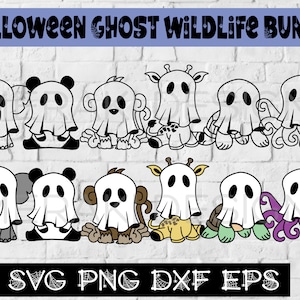 Cute Halloween Ghost Wildlife Svg Dxf Png Bundle; Halloween Wildlife ...