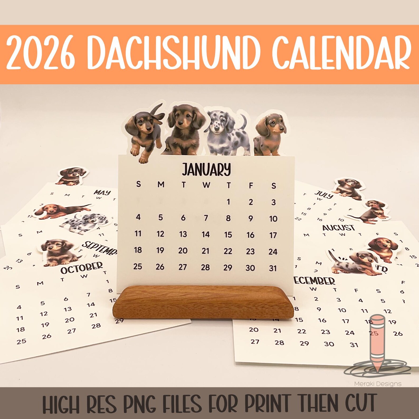 2026 Dachshund Dog Calendar | Printable Dog Lover Gift | Cute ...