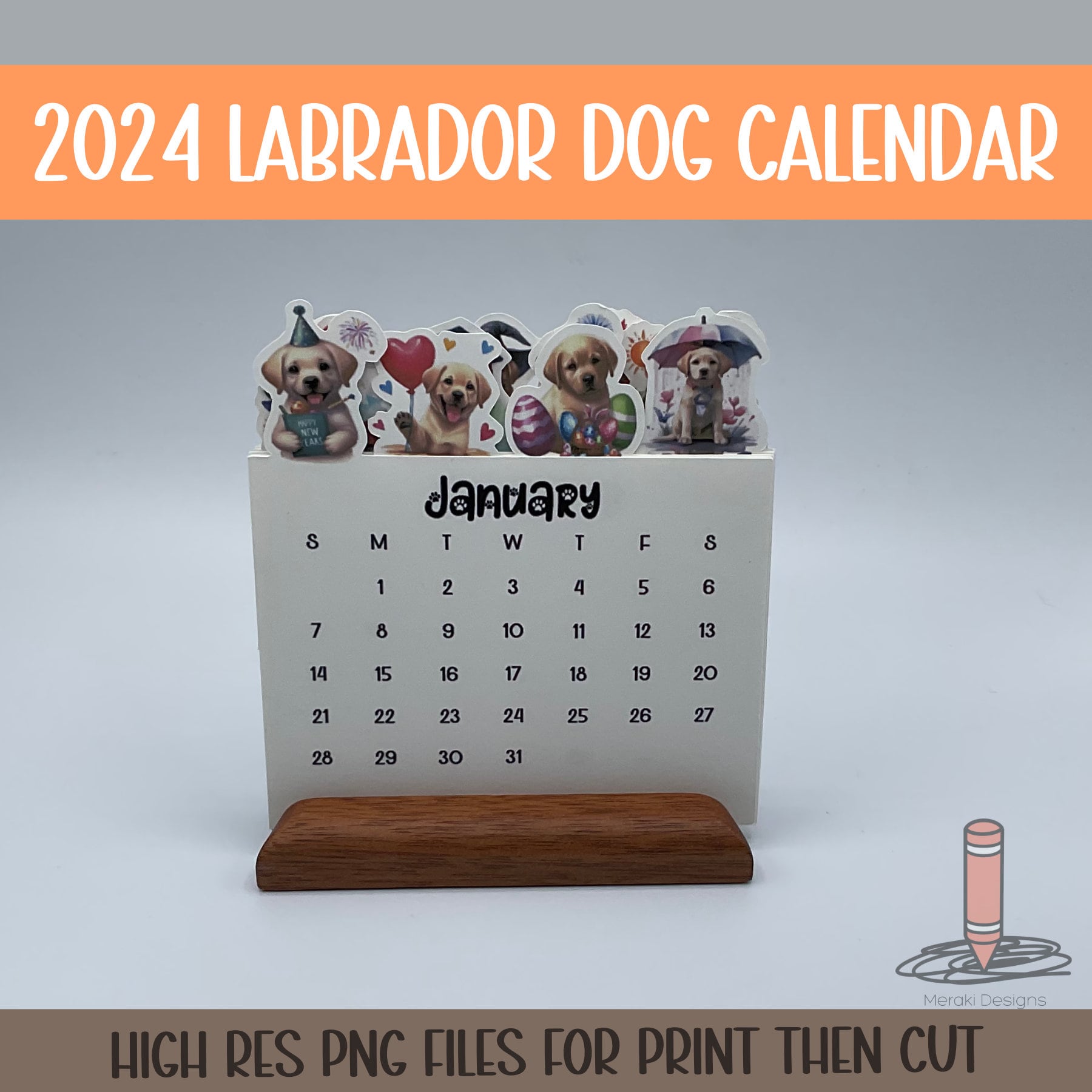 2024 Dog Calendar labrador Retriever Printable - Etsy