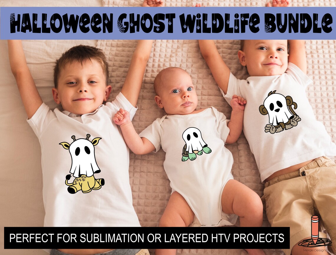 Cute Halloween Ghost Wildlife Svg Dxf Png Bundle Halloween Wildlife ...