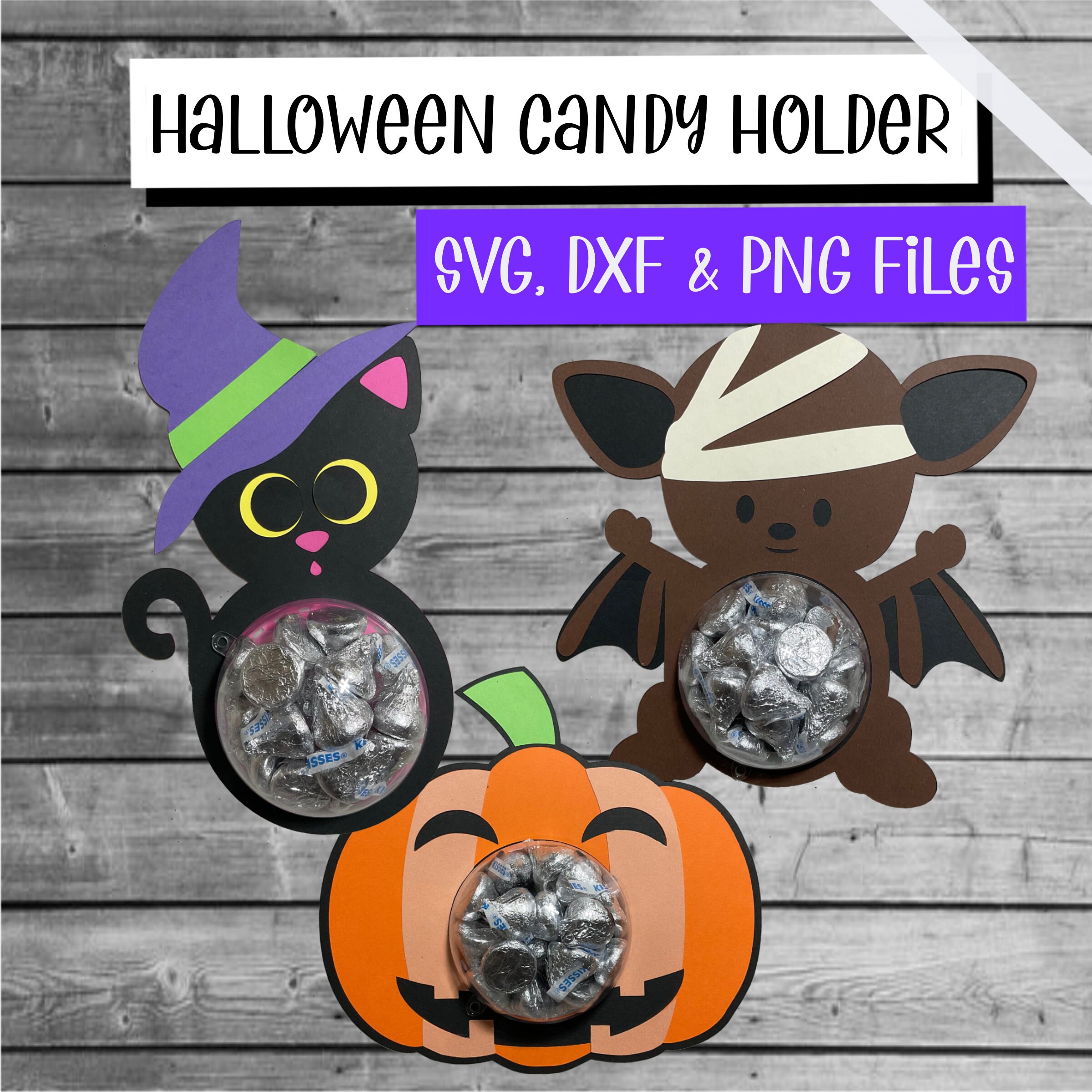 Halloween Candy Treat Holder Cut File SVG Bundle Digital - Etsy