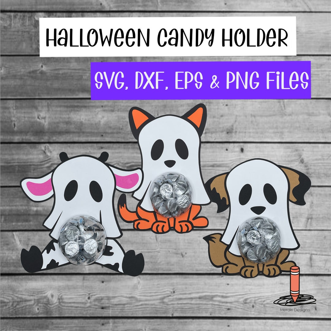 Halloween Ghost Dog Cat Cow Candy Treat Holder Bundle Svg, Dxf, Eps ...