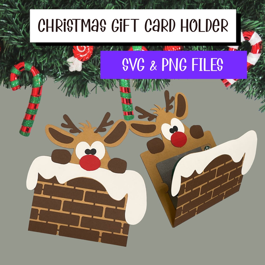 Reindeer Christmas Gift Card Holder, Rudolph, Cricut SVG PNG (digital ...
