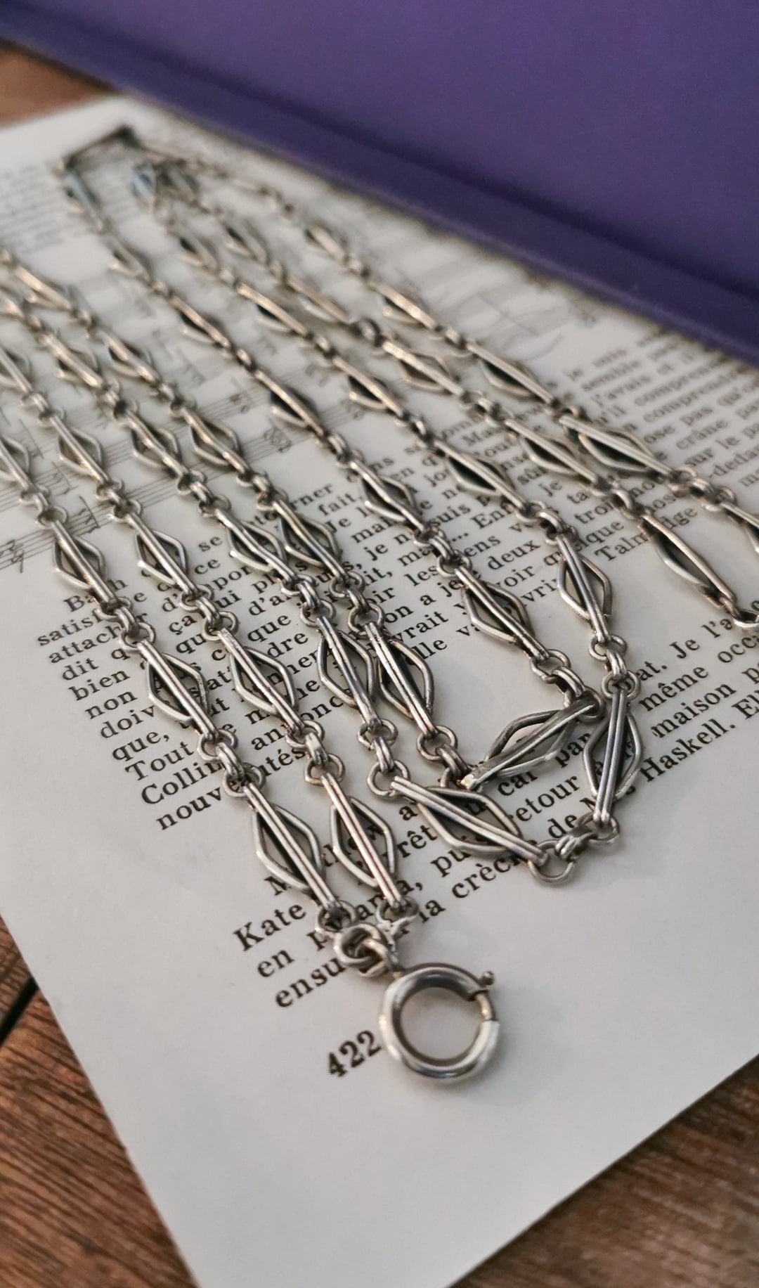 55" Victorian Longuard Chain 1900s Silver Chain Antique Silver Necklace ...