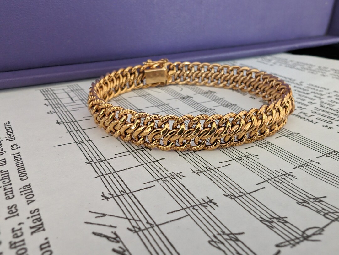 18K Bangle Bracelet 18K Gold Bracelet Vintage 18K Solid Gold Bracelet ...