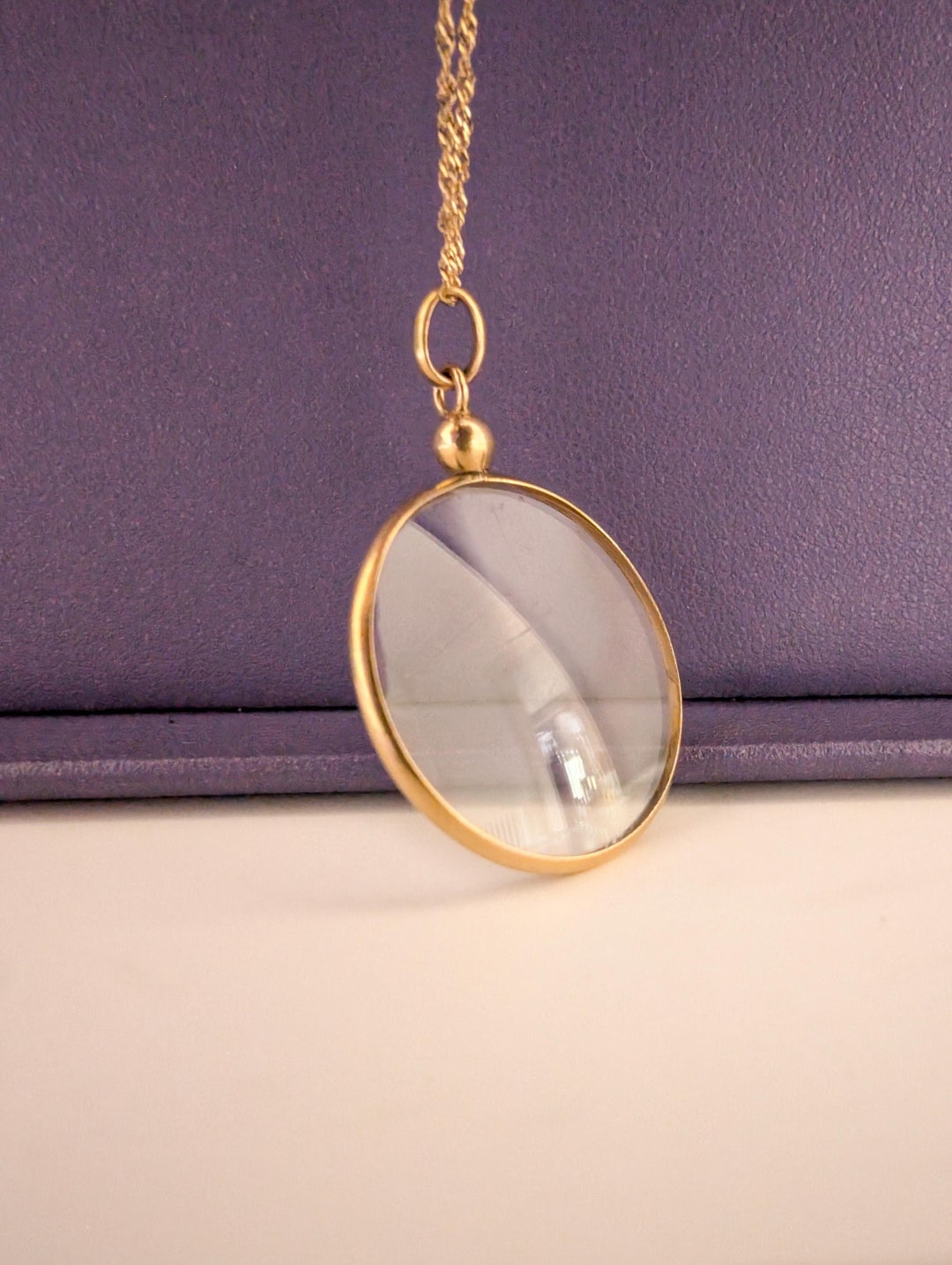 18K Antique French Edwardian Glass Shaker Locket Pendant 1900 Glass ...