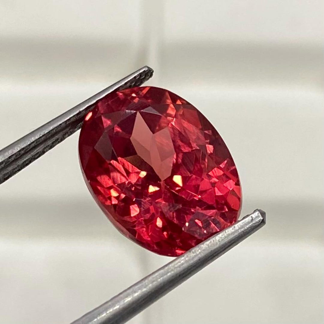 7.6 Ct Lab Grown Padparadscha Sapphire Gemstone: Oval Cut Ceylon AAA ...