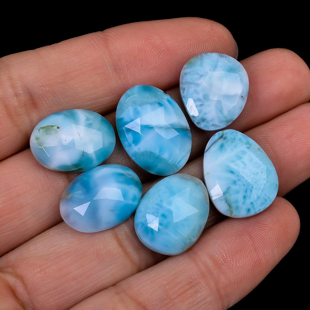 Larimar Rose Cut Gemstone Slice, 100% Natural AAA+ Larimar Lot, Mix ...