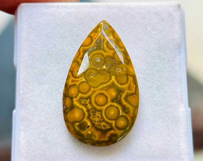 Ocean Jasper Rose Cut Gemstone, 100% Natural Ocean Jasper Cabochon Pear ...