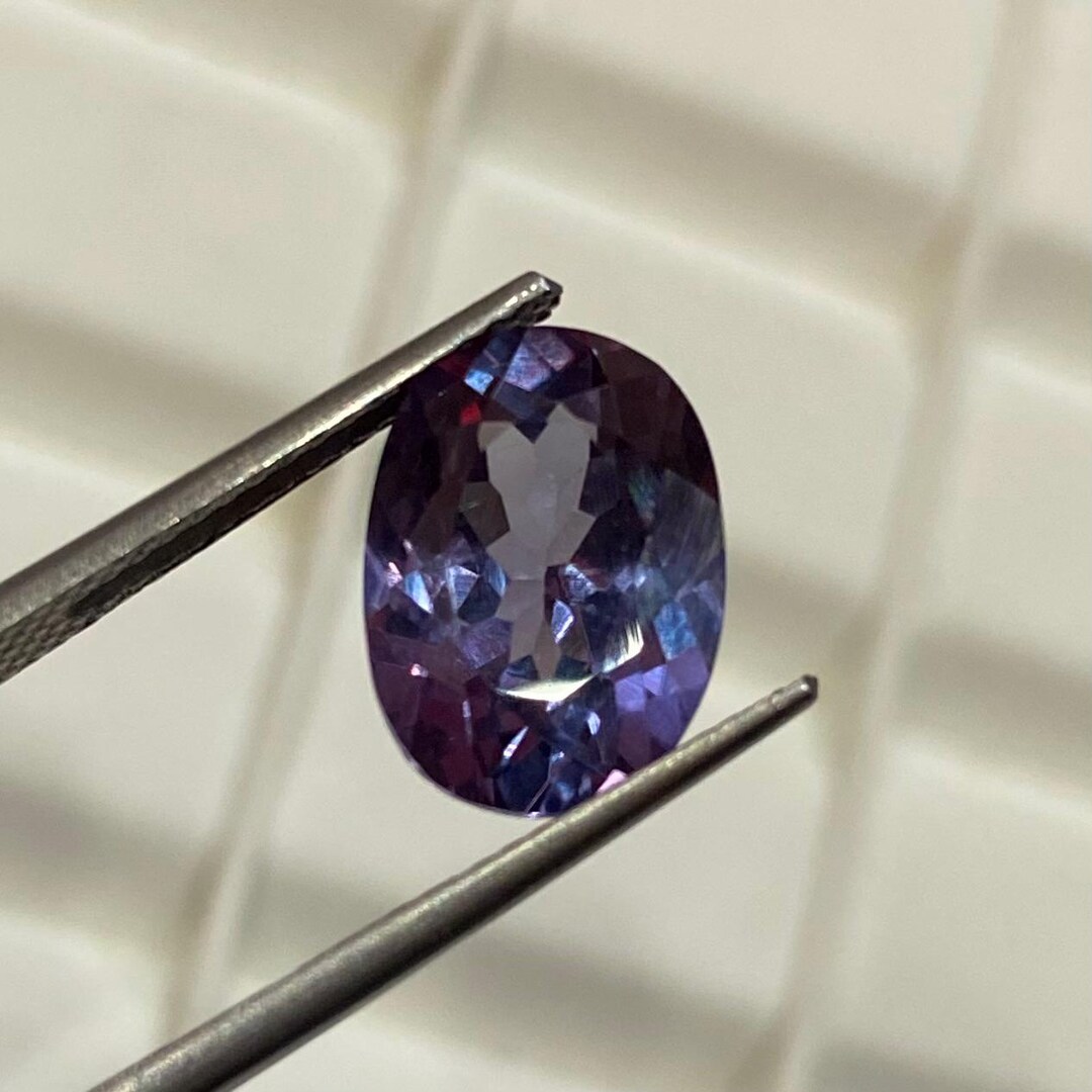 Lab Grown Alexandrite Stone: Color Changing Oval Cut, 4.5 Ct - Etsy