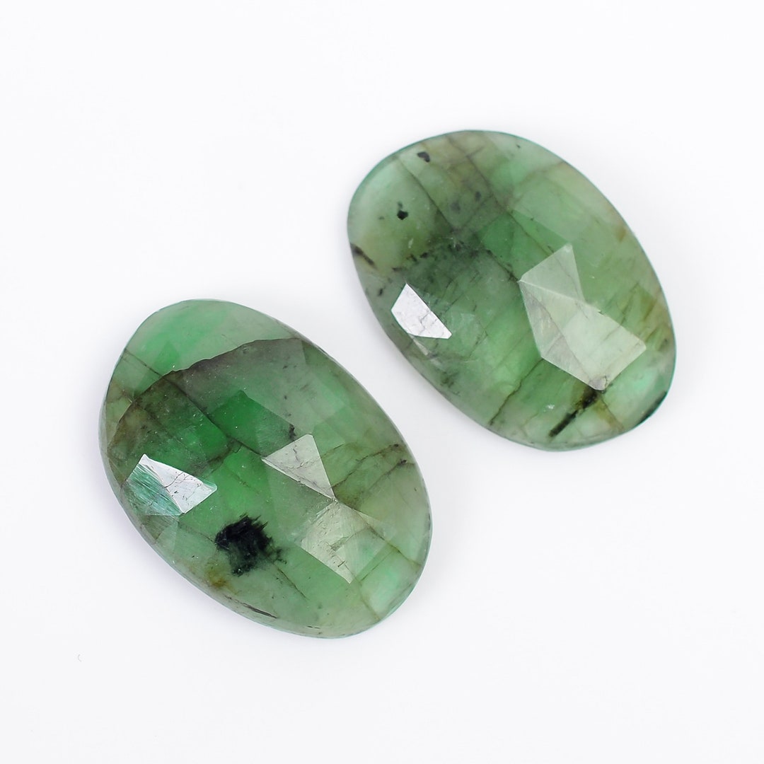 Emerald Rose Cut Gemstone Slice, 100% Natural Verde Emerald Gemstone ...