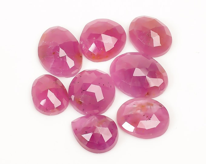 Pink Sapphire Rose Cut Gemstone Slice, 100% Natural AAA+ Pink Sapphire ...