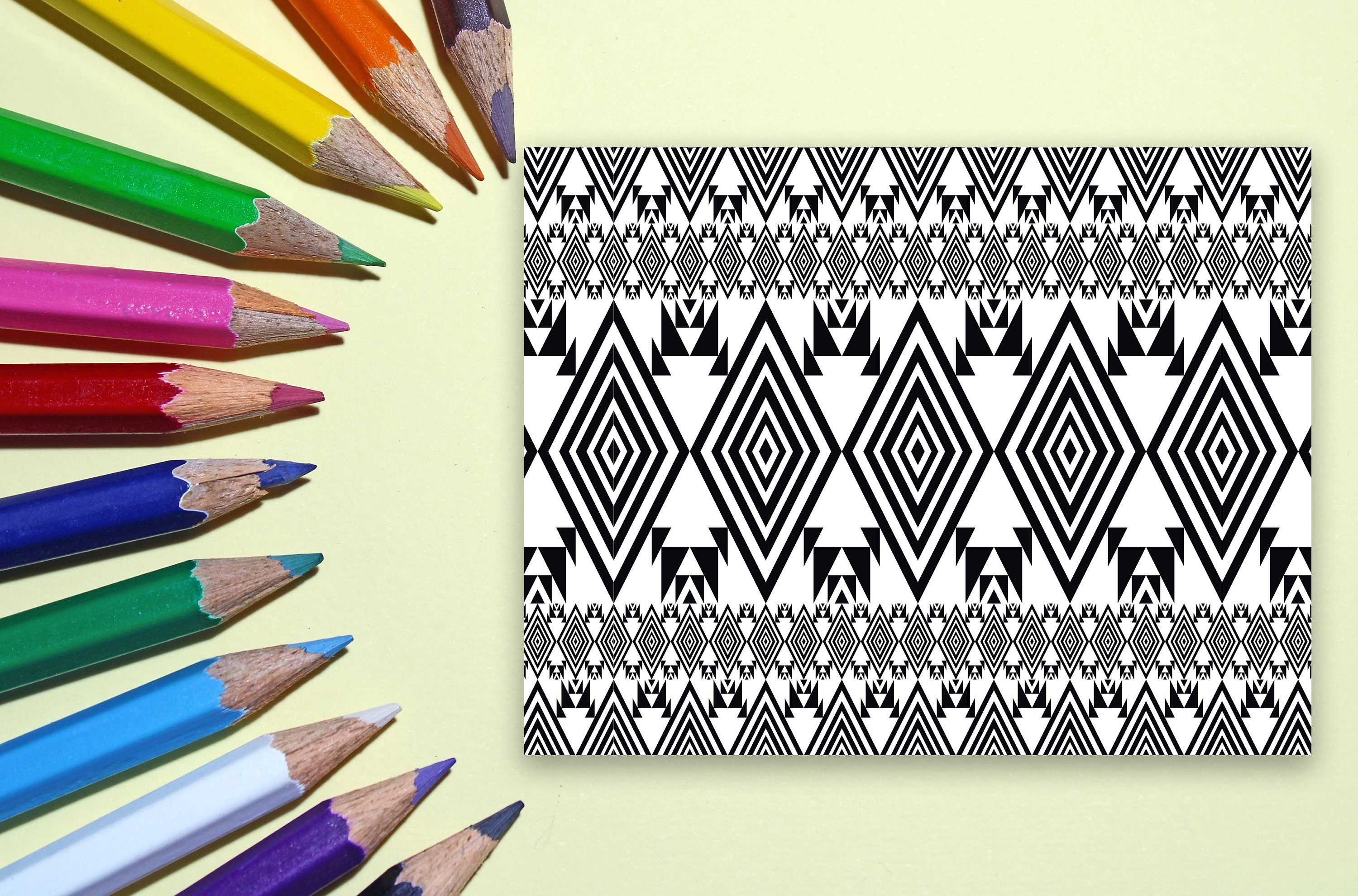 6 Tribal Pattern Coloring Pages - Etsy