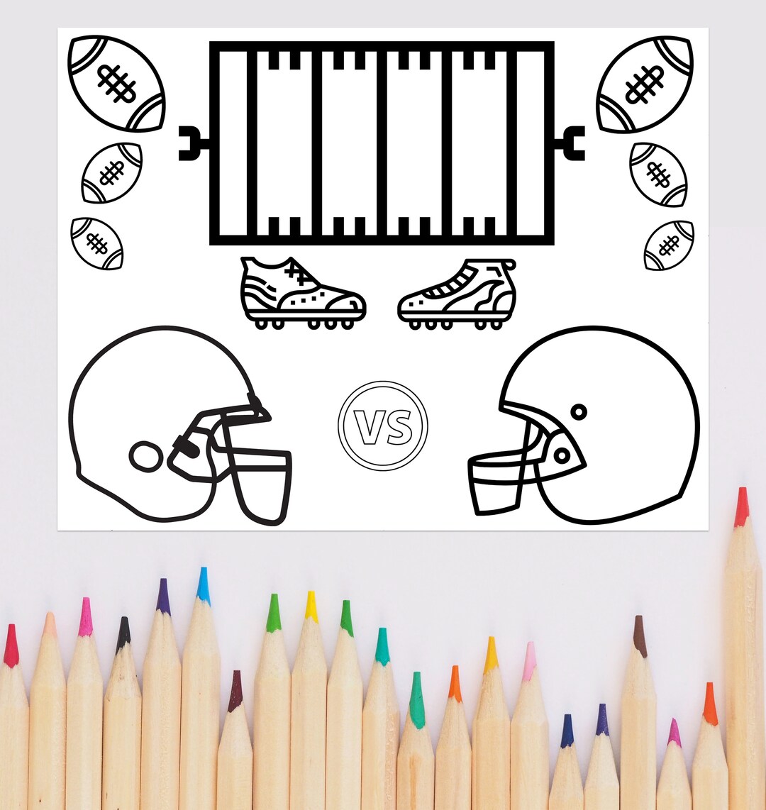 4 Football Big Game Coloring Pages - Etsy