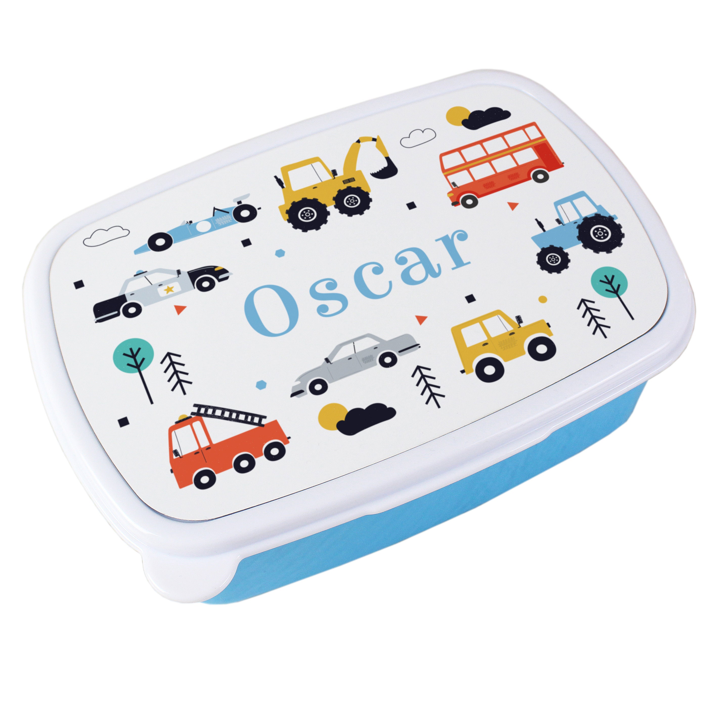 Personalised Vehicles Name Only Blue Lunch Box - Etsy