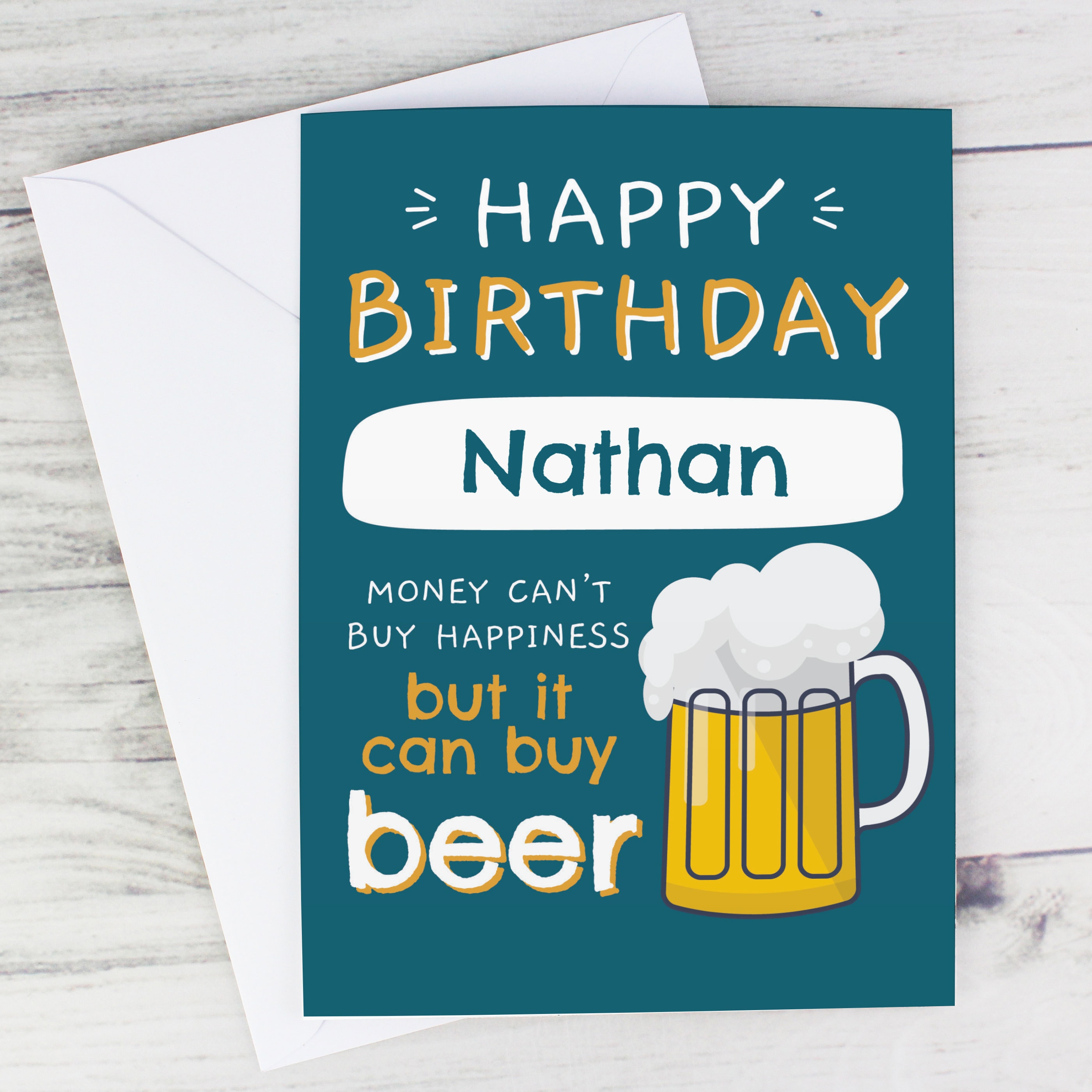 Personalised Happy Birthday Beer Card Personalise With A Name and up to ...