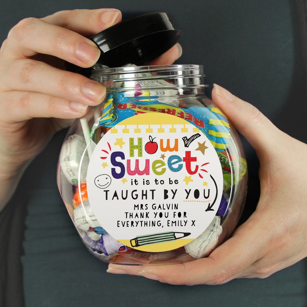 A PERSONALISED Jar of Sweets for the Best Teacher in School Great End ...
