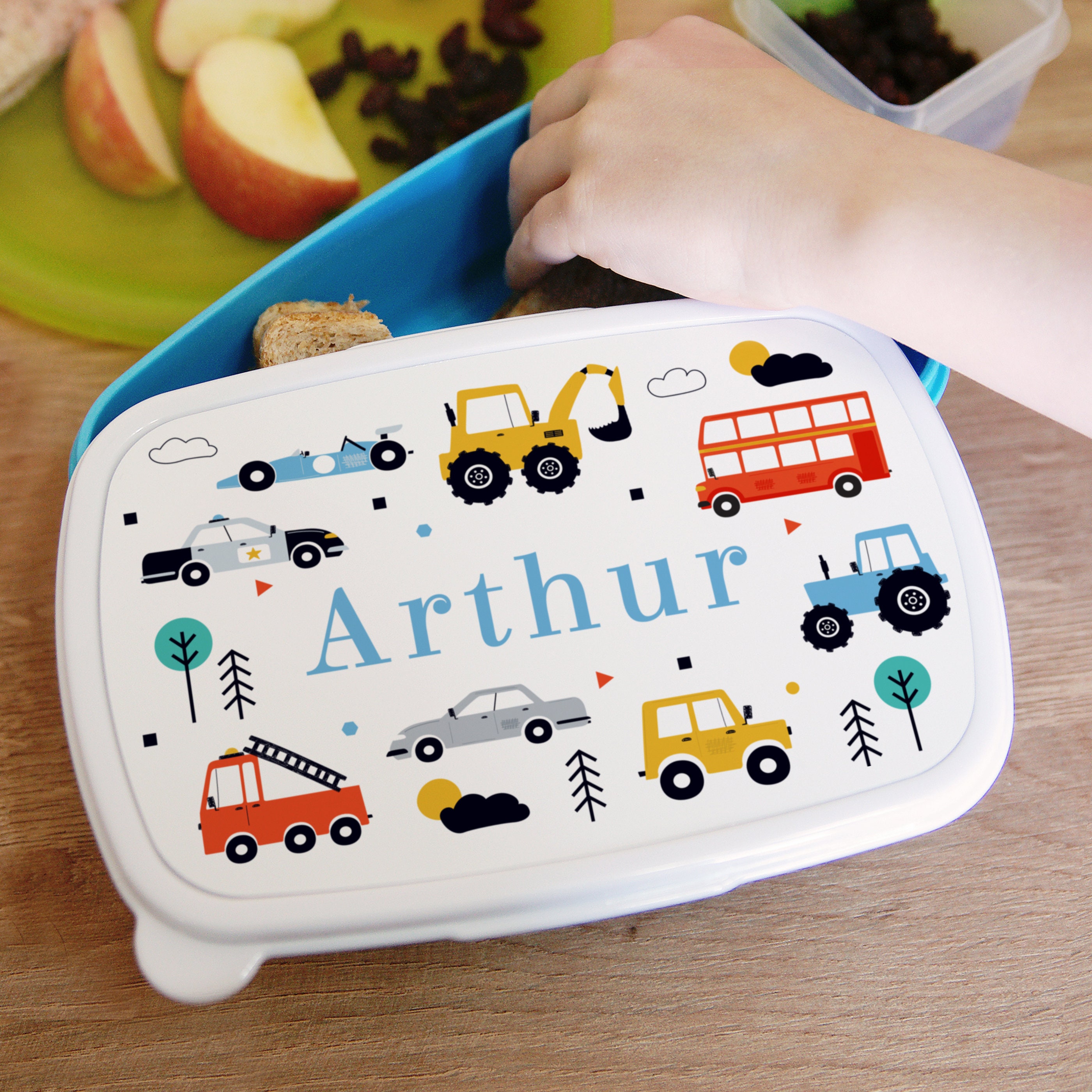 Personalised Vehicles Name Only Blue Lunch Box - Etsy