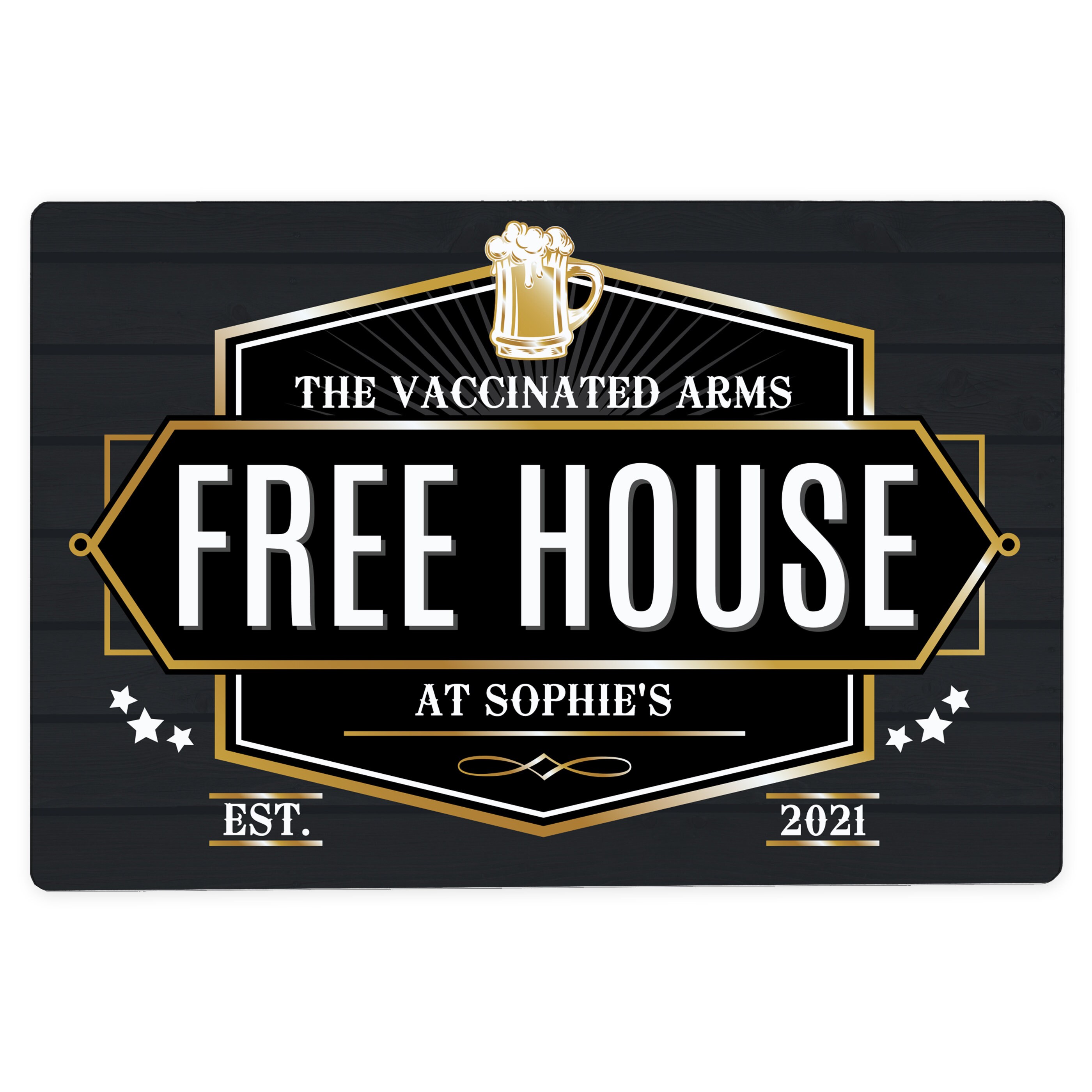 Personalised Free House Black Metal Sign Personalise With A - Etsy