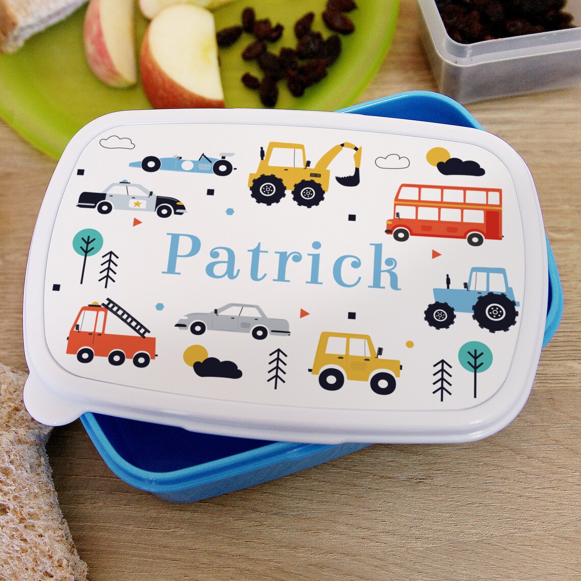 Personalised Vehicles Name Only Blue Lunch Box - Etsy