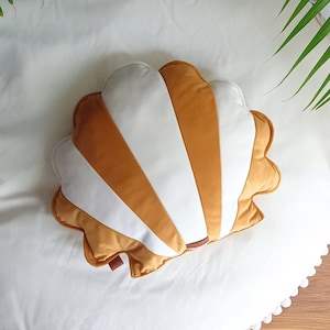 Shell Cushion in Two Colours Decorative Velvet Sea Shell Pillow for Kid ...