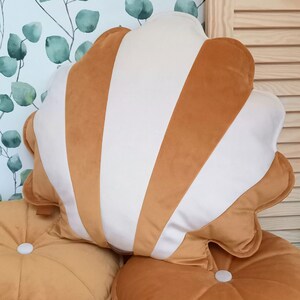 Shell Cushion in Two Colours Decorative Velvet Sea Shell Pillow for Kid ...