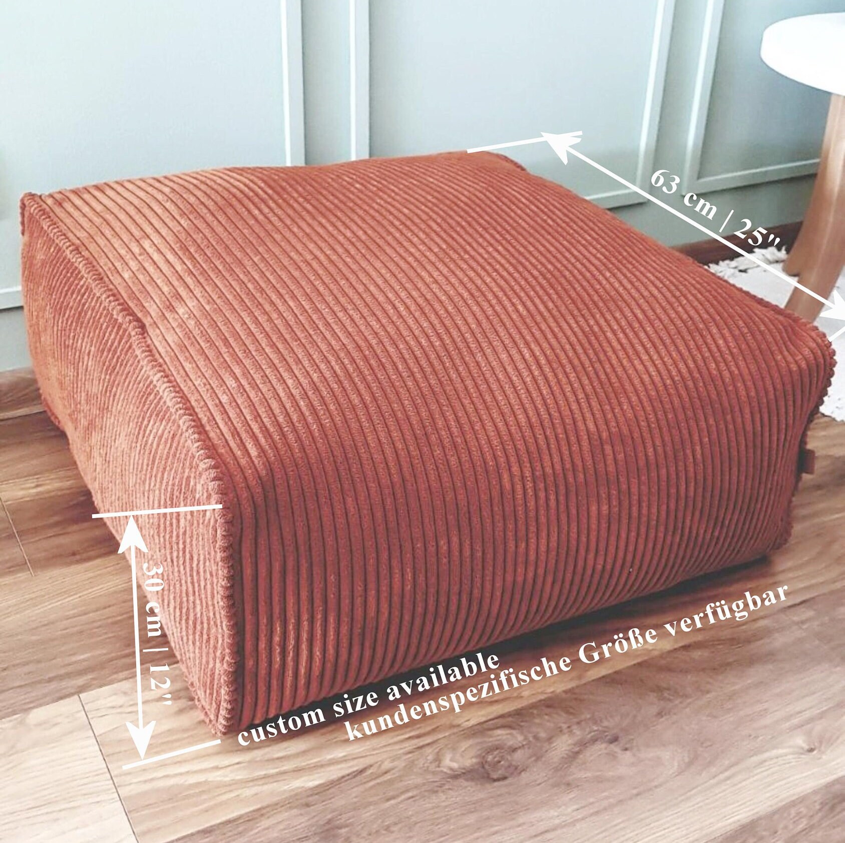 Corduroy Stuffed Sitting Pouf Filled Floor Cushion Seat - Etsy