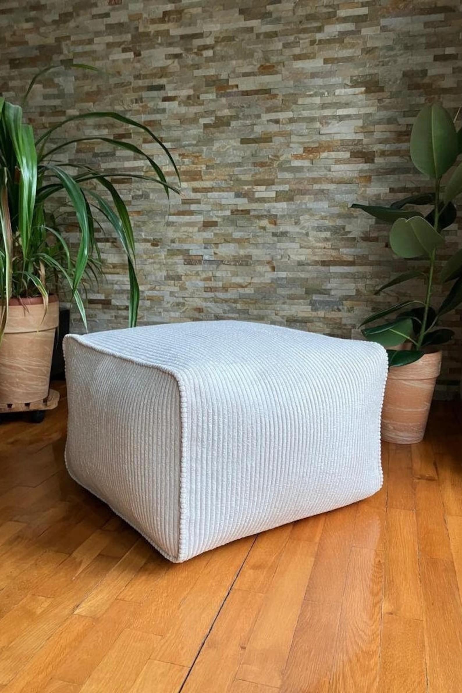 Corduroy Stuffed Sitting Pouf Filled Floor Cushion Seat - Etsy