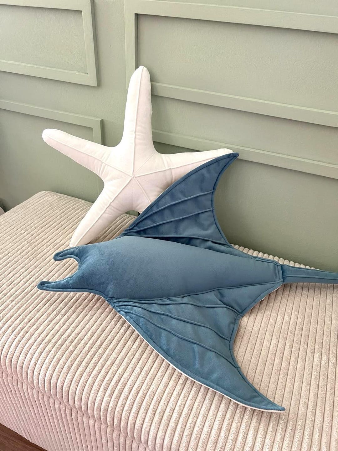 Starfish and Manta Cushions Set, Stingray and Starfish Pillows Set, Sea ...