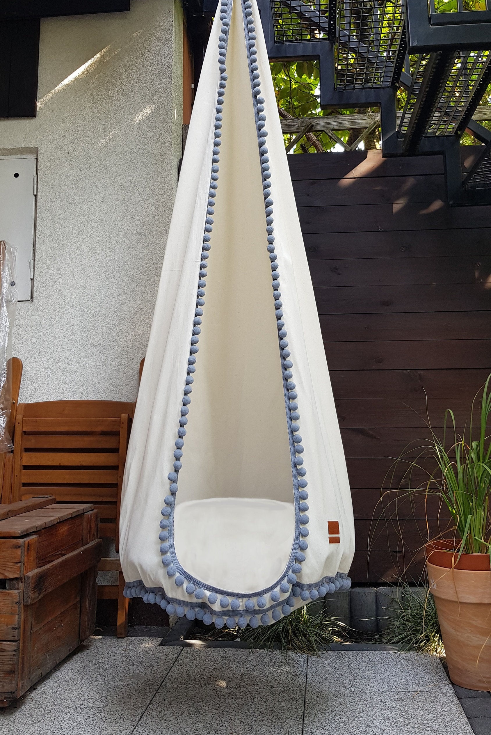 Hanging Egg Chair With Pom Poms Baby Swing for Kids Room - Etsy