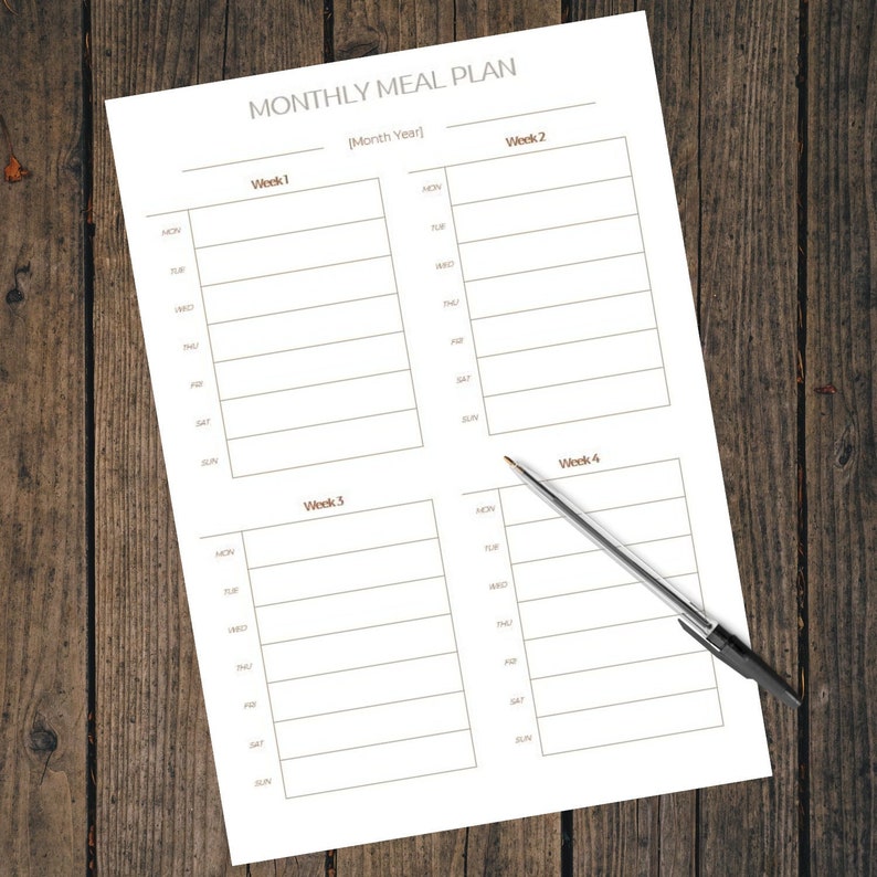 Digital Monthly Meal Plan Bronze - Etsy