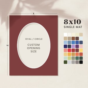 Oval / Circle Opening 8x10 Custom Cut Single Matboard - Etsy