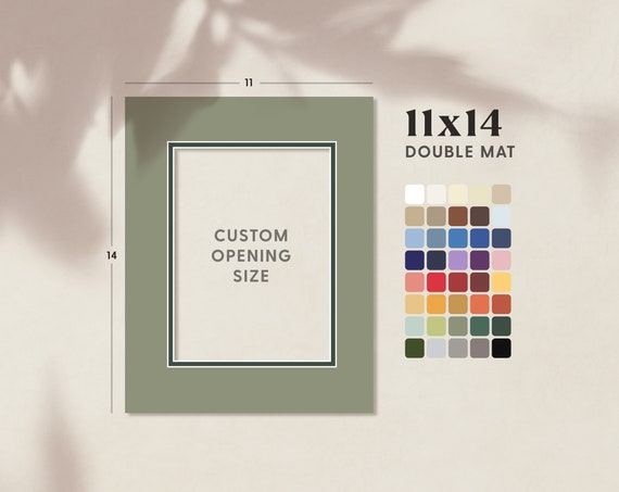 11x14 Custom Cut Double Matboard Double Mat for Frame - Etsy