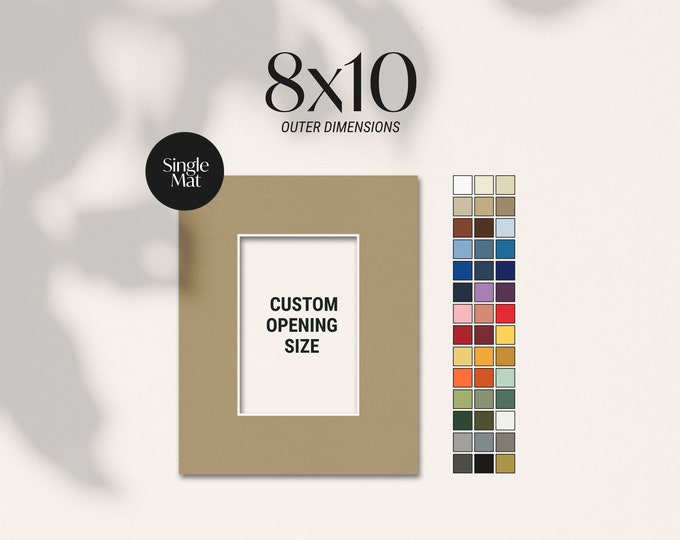 8x10 Custom Cut Single Matboard for 8x10 Frame, Picture Frame Mat ...