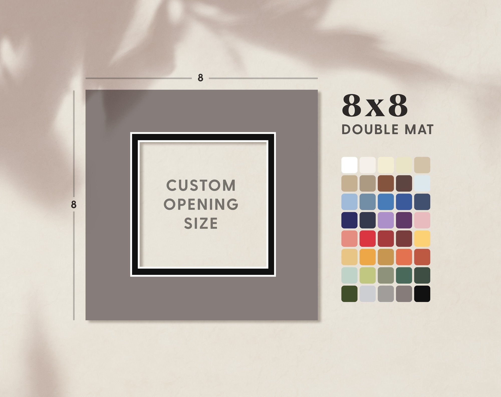8x8 Custom Cut Double Matboard Square Double Mat Custom - Etsy