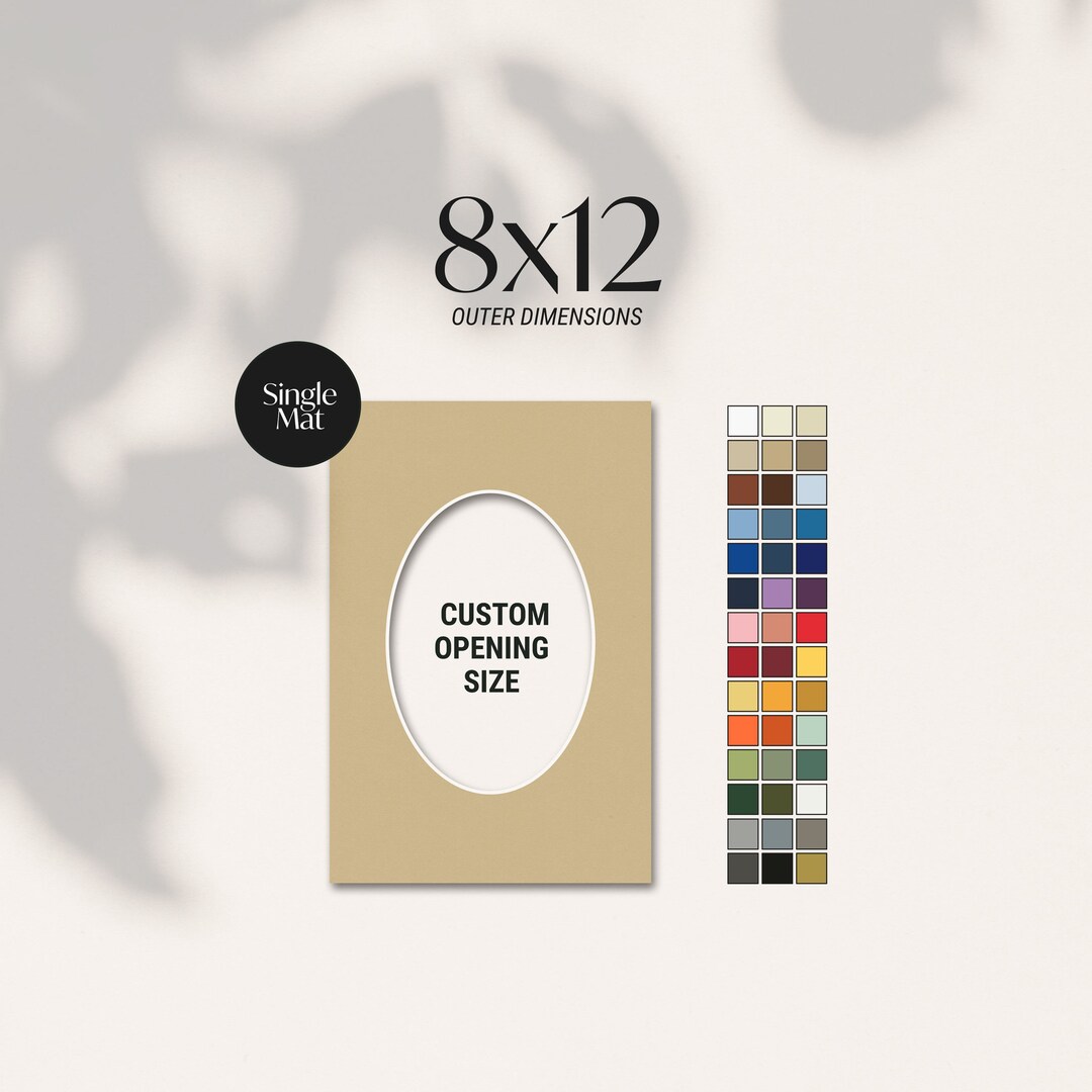 Oval / Circle Opening 8x12 Custom Cut Single Matboard - Etsy