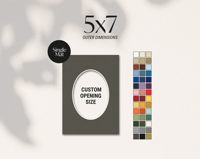 Oval / Circle Opening 5x7 Custom Cut Single Matboard, Frame Matting ...