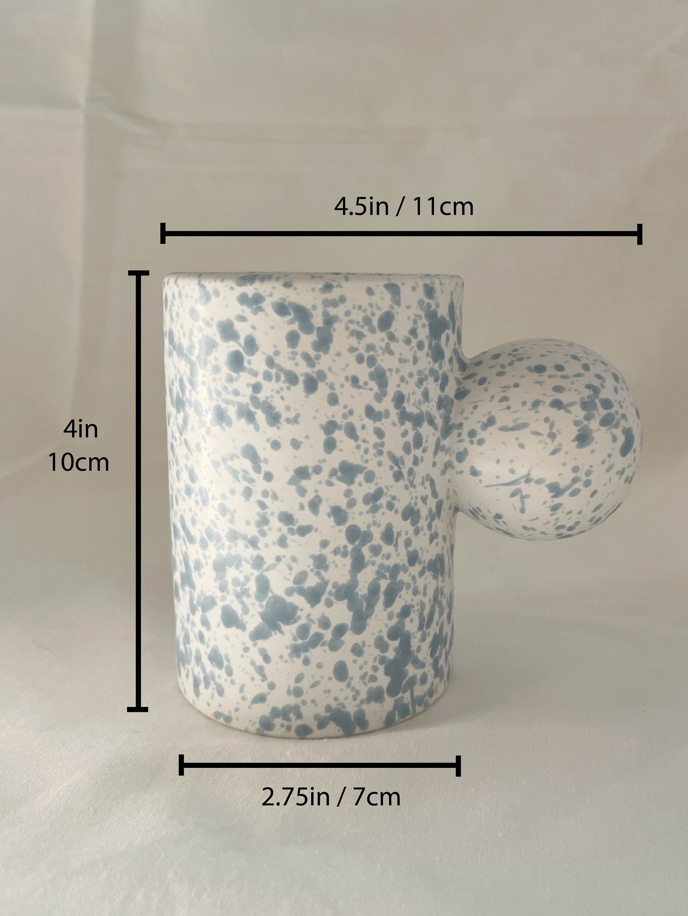Ceramic Speckled Chunky Mug With Ball ?handle, Retro Ceramic Coffee Mug ...