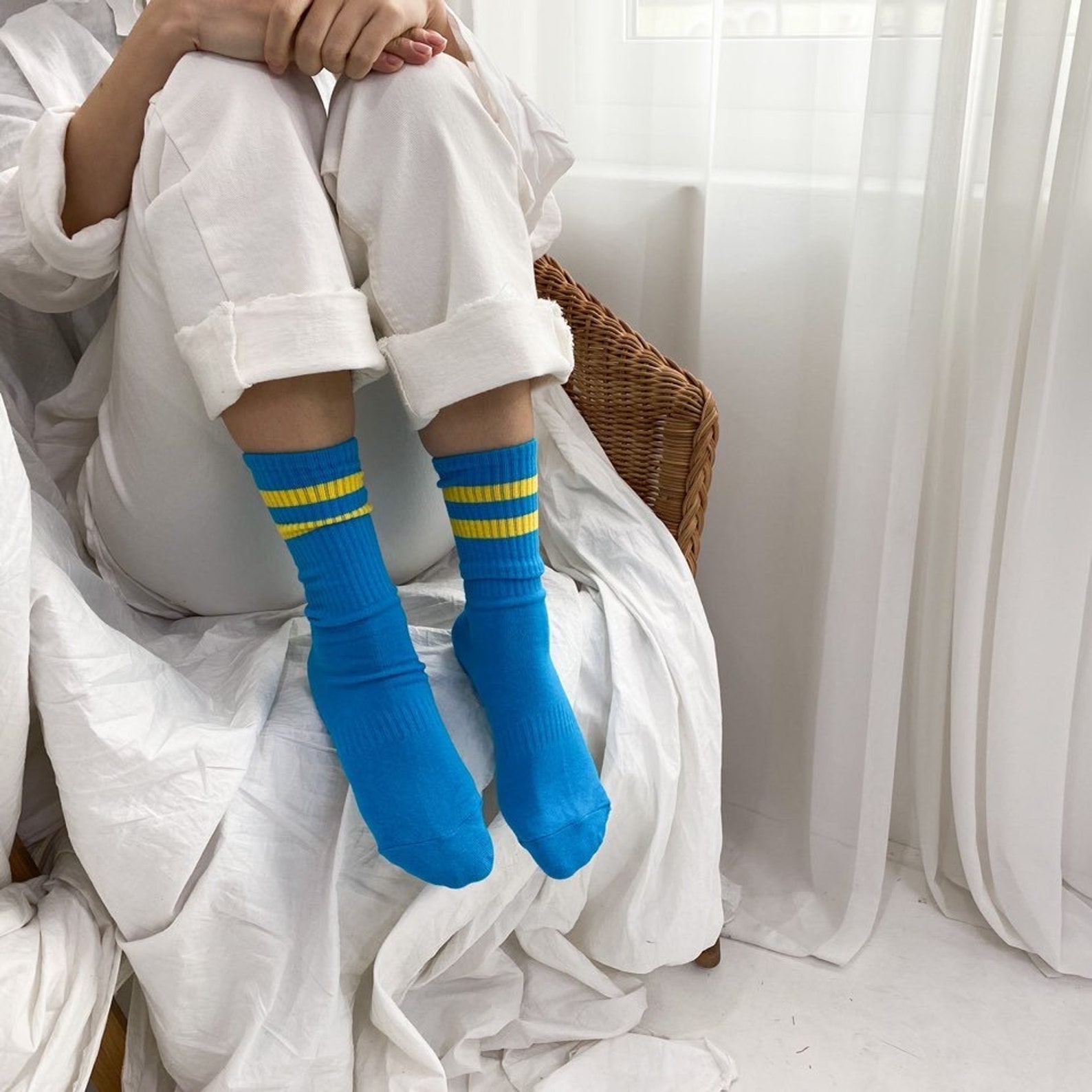 2-stripe Crew Socks for Women - Etsy
