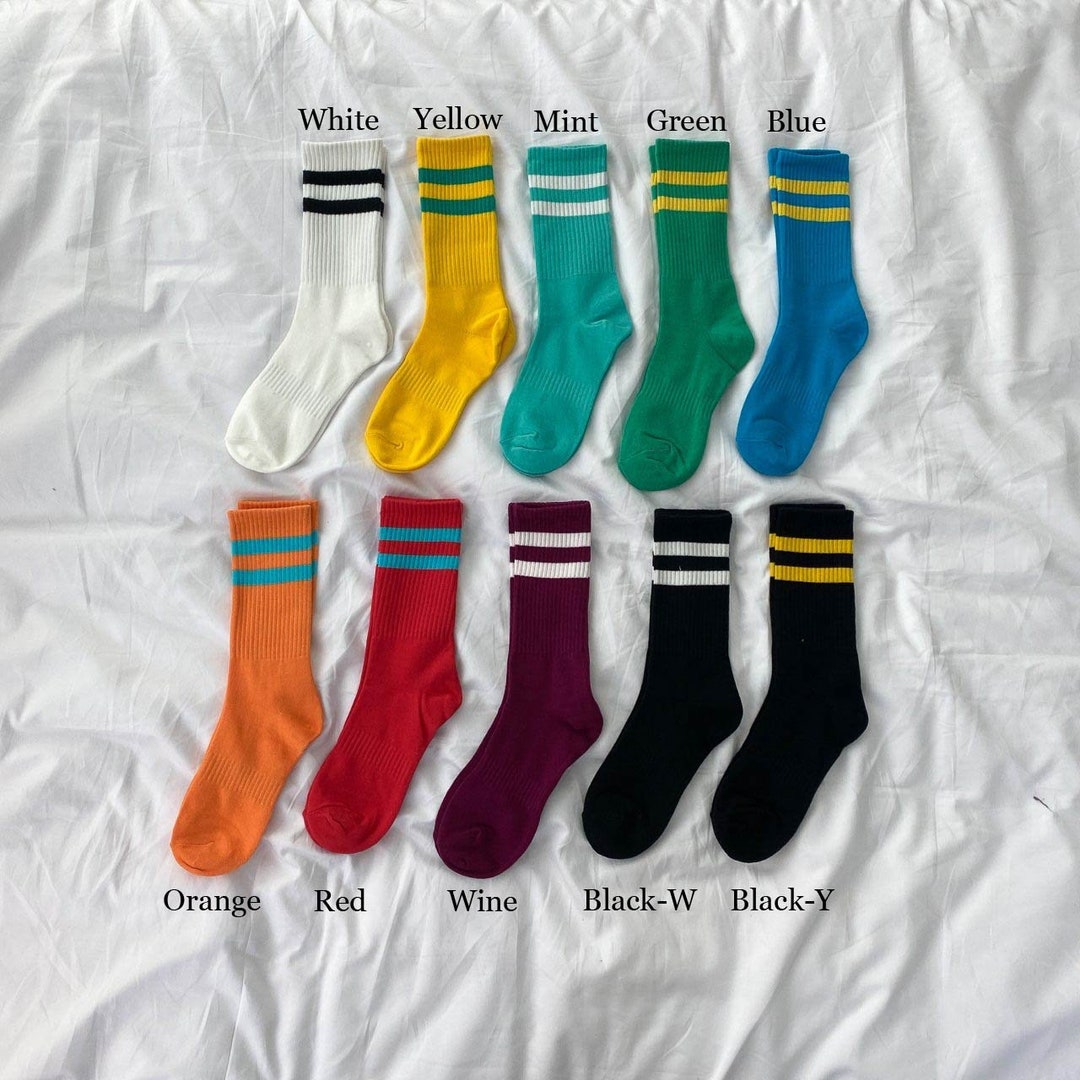2-stripe Crew Socks for Women - Etsy
