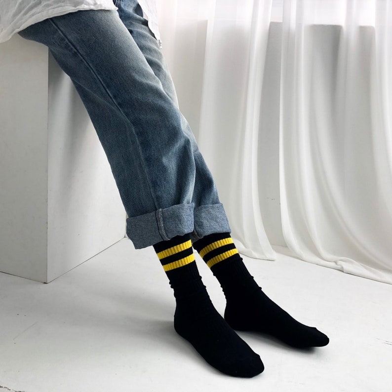 2-stripe Crew Socks for Women - Etsy
