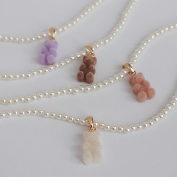 Pearl Gummy Bear Necklace - Etsy