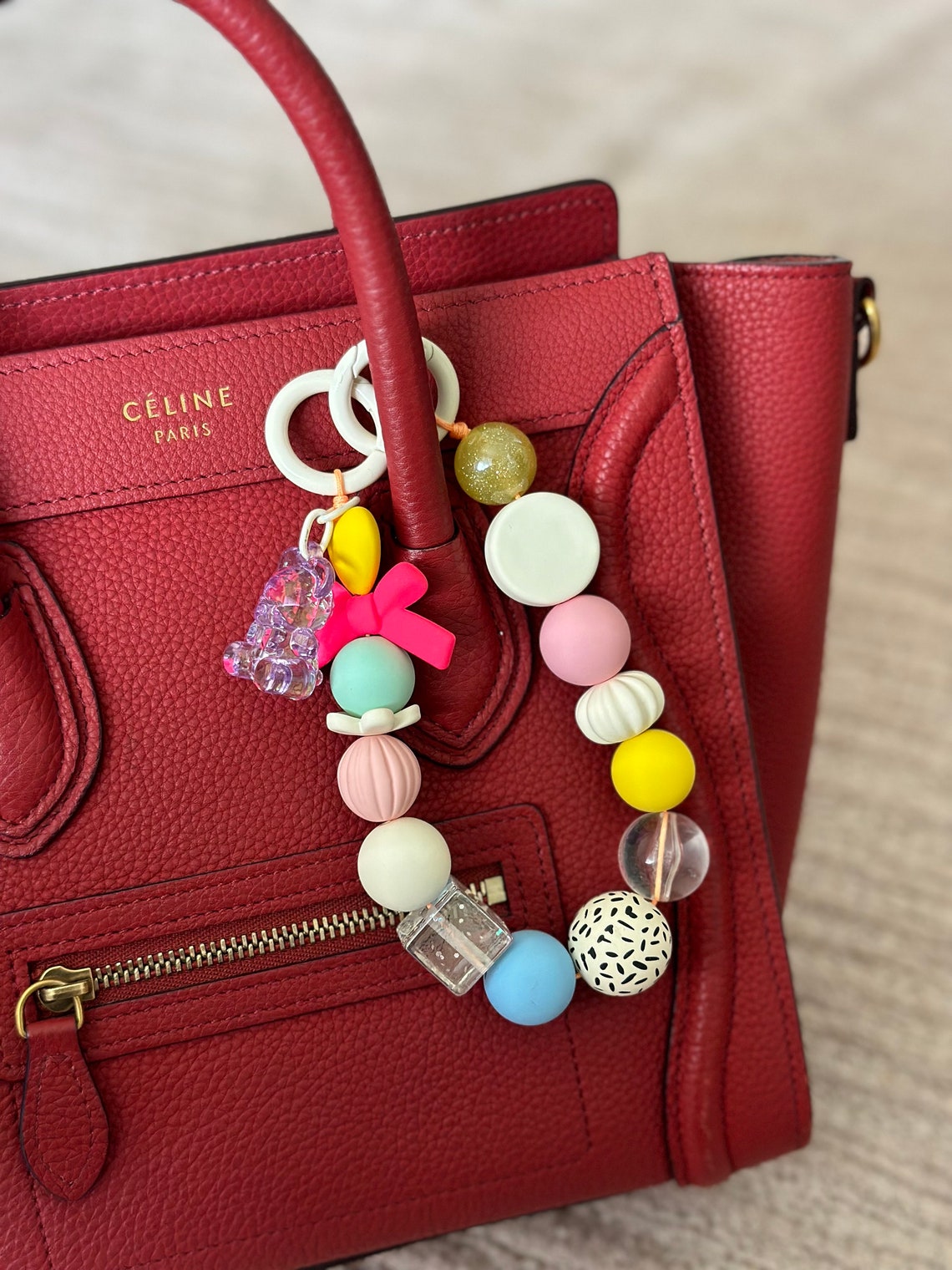 Pastel Beaded Phone Charm / Bag Charm Strap - Etsy