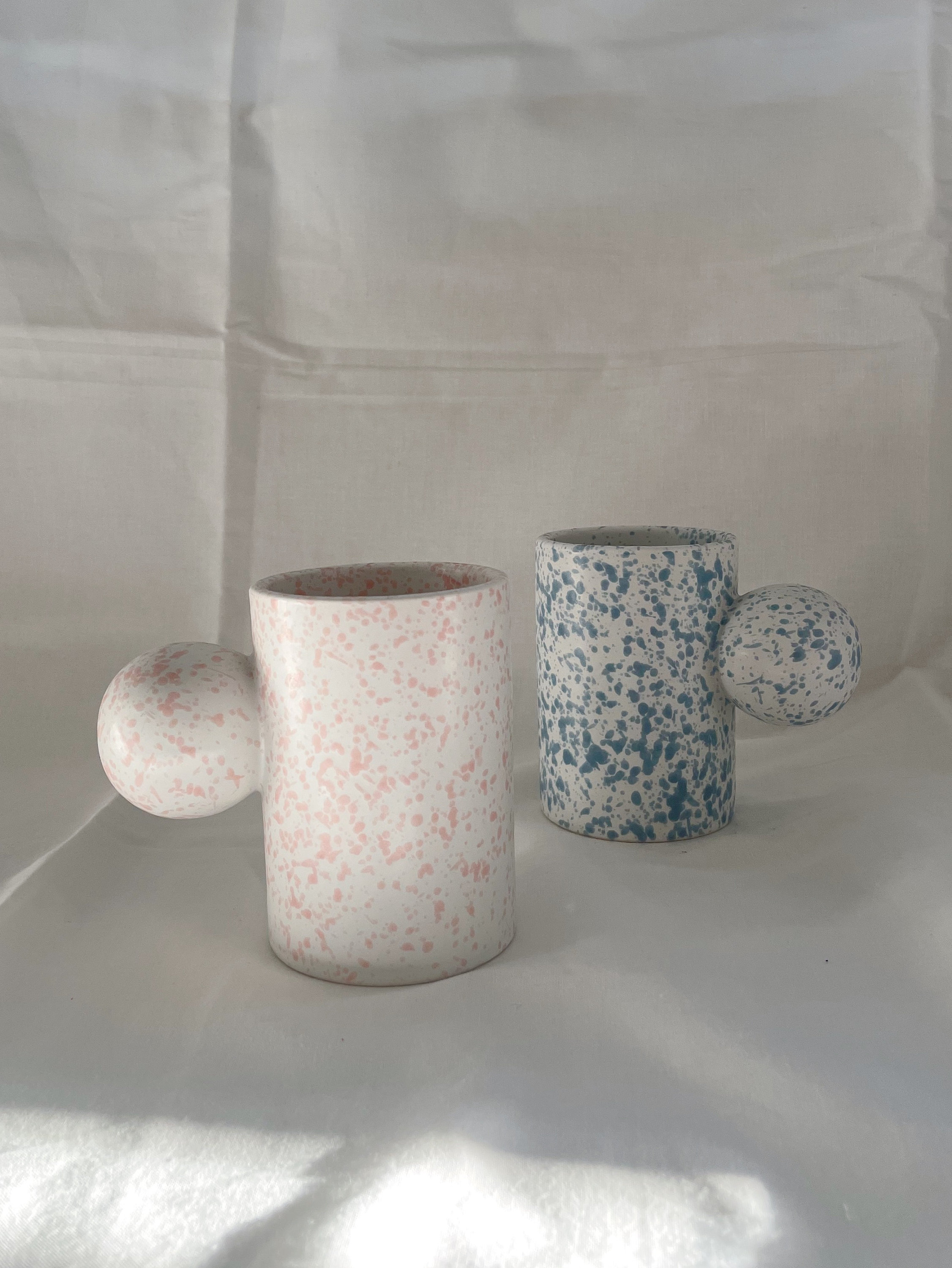 Ceramic Speckled Chunky Mug With Ball ?handle, Retro Ceramic Coffee Mug ...