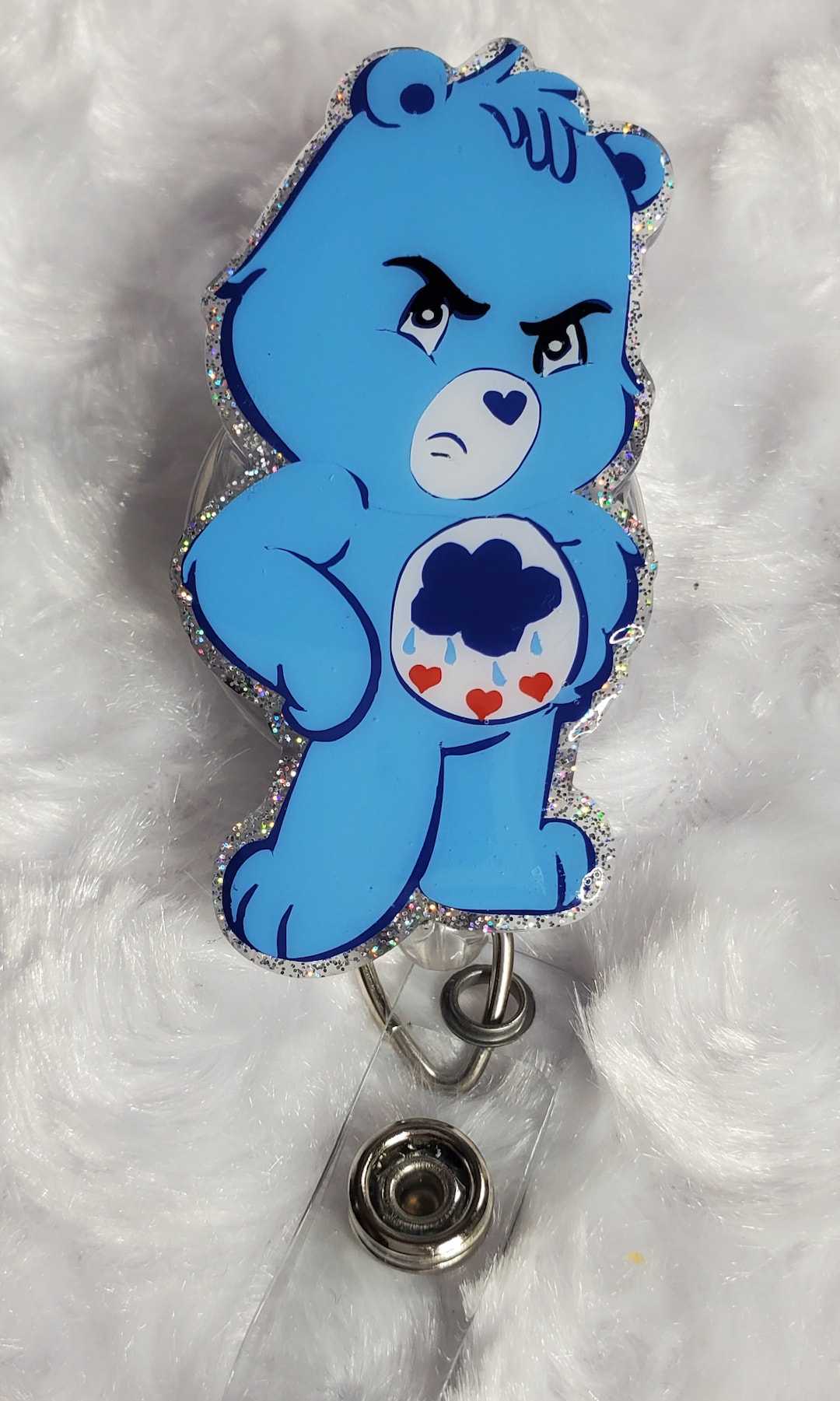 Grumpy Bear Badge Reel - Etsy